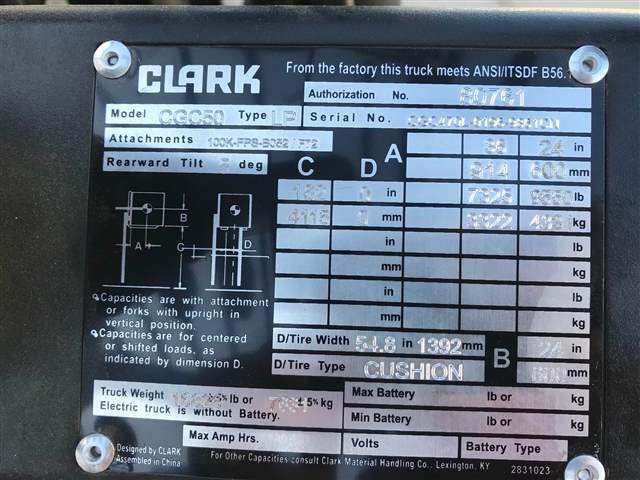 2014 Clark CGC50 For Sale (49924024) from Lift Parts Service [10686] in ...